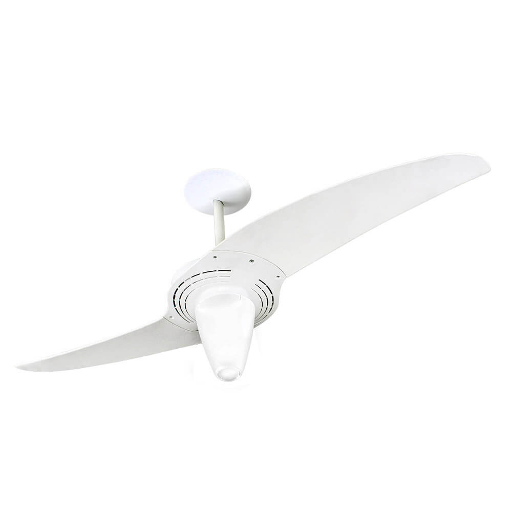 Ventilador de Teto Spirit 201 Branco Lustre Cônico com Controle Remoto ...
