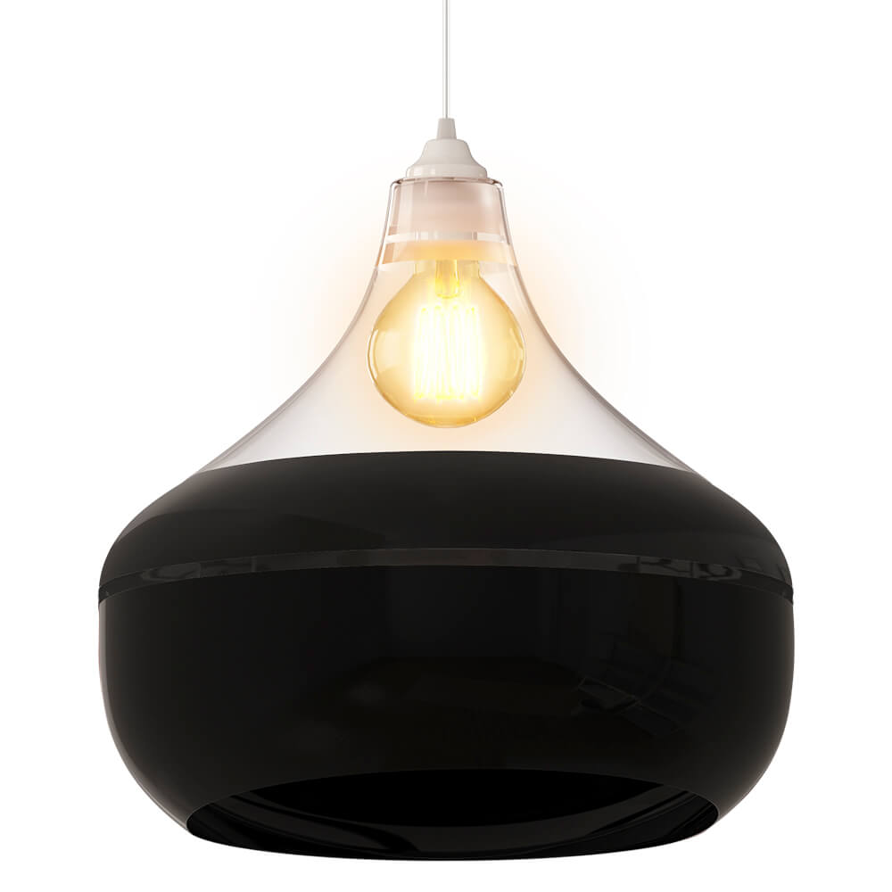 Luminária Pendente Spirit Combine 1230 Transparente Preta Preta - My Spirit